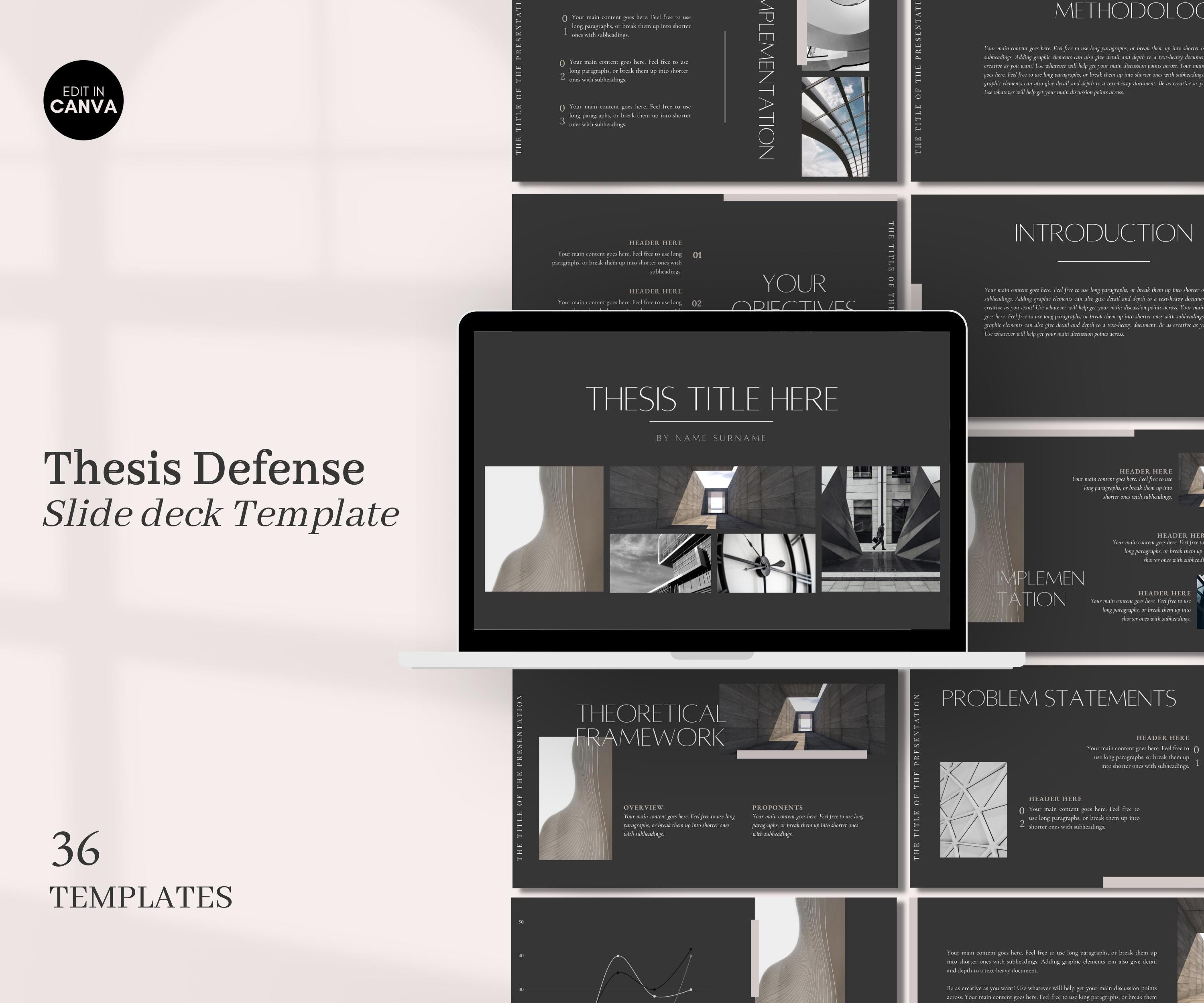 Presentation Template Editable Canva Template Thesis Defense ...