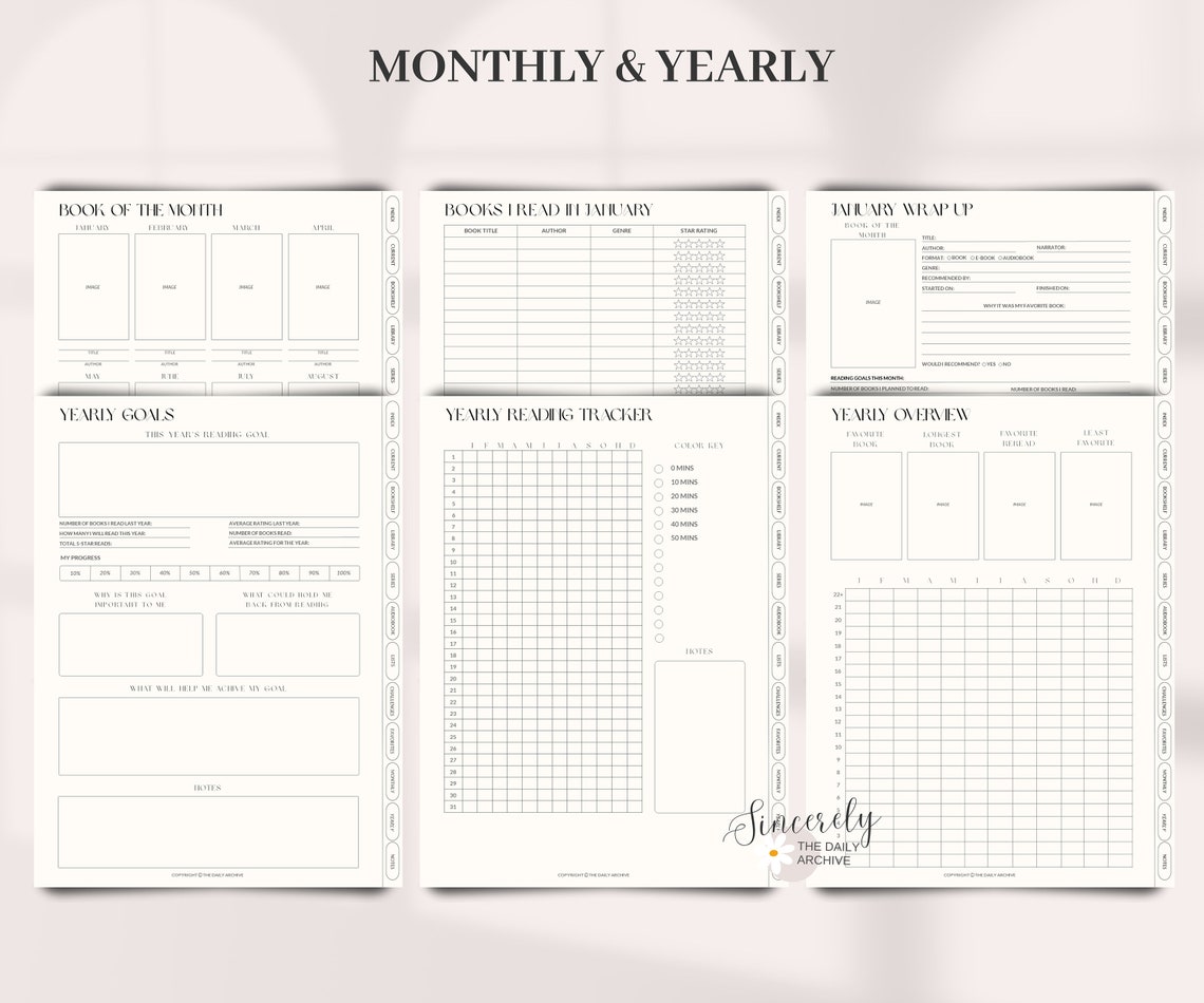Digital Reading Journal, Digital Reading Planner, Reading Tracker ...