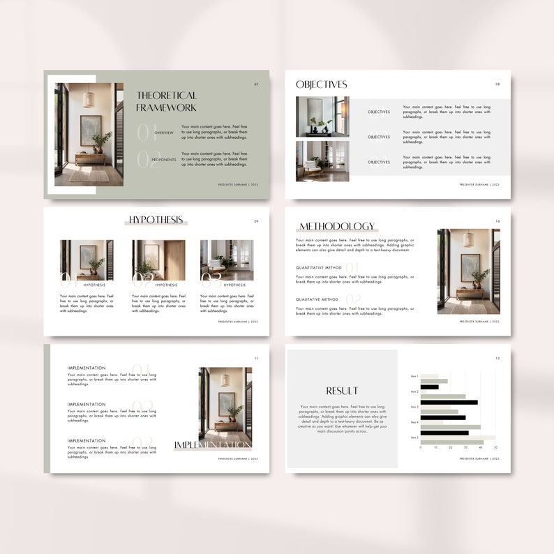Canva Presentation Template Editable Canva Template Thesis Defense ...
