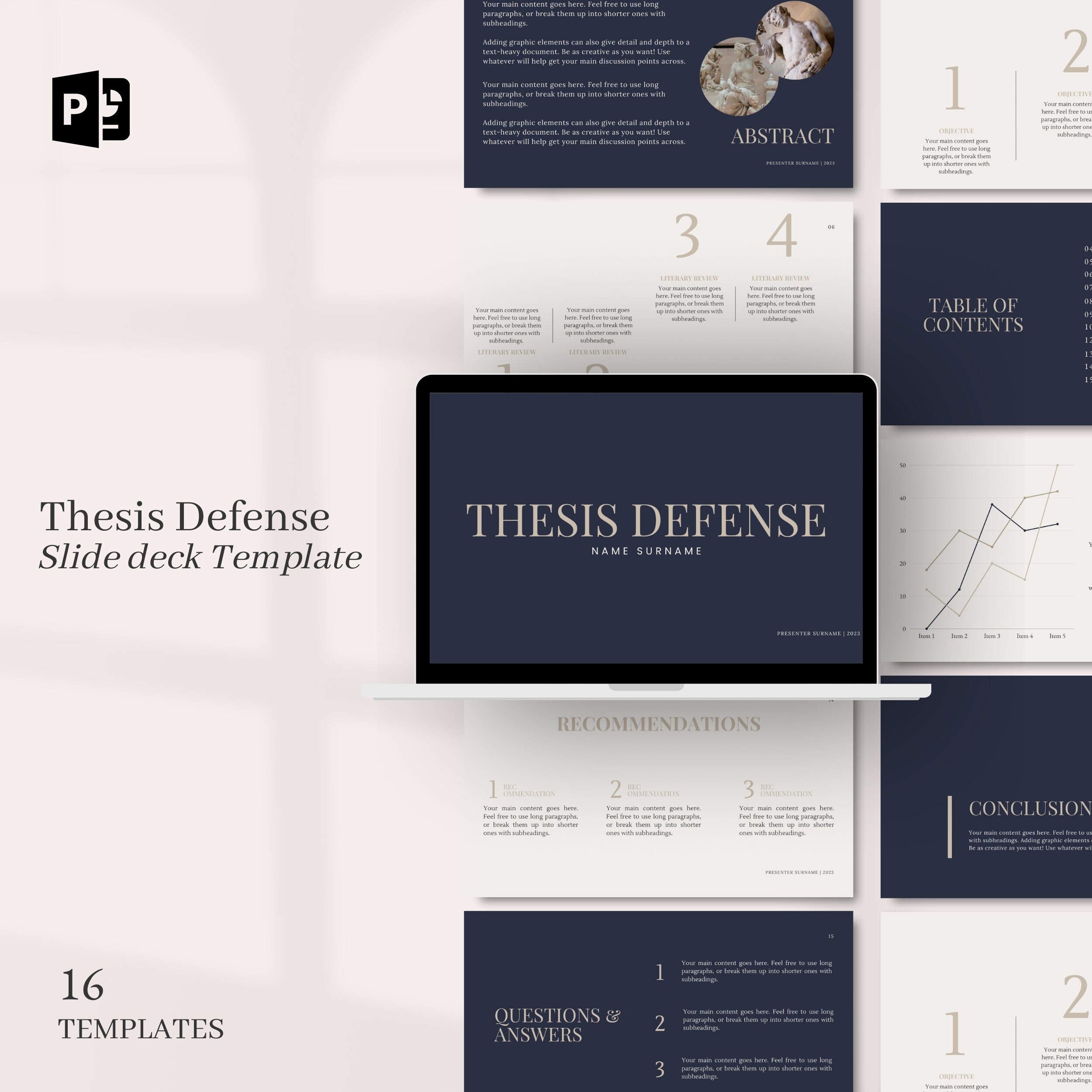 Powerpoint Presentation Template Thesis Defense Slide Deck Template ...