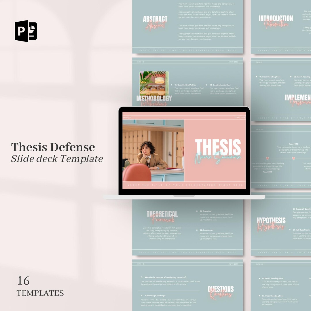 Powerpoint Presentation Template Thesis Defense Slide Deck Template ...