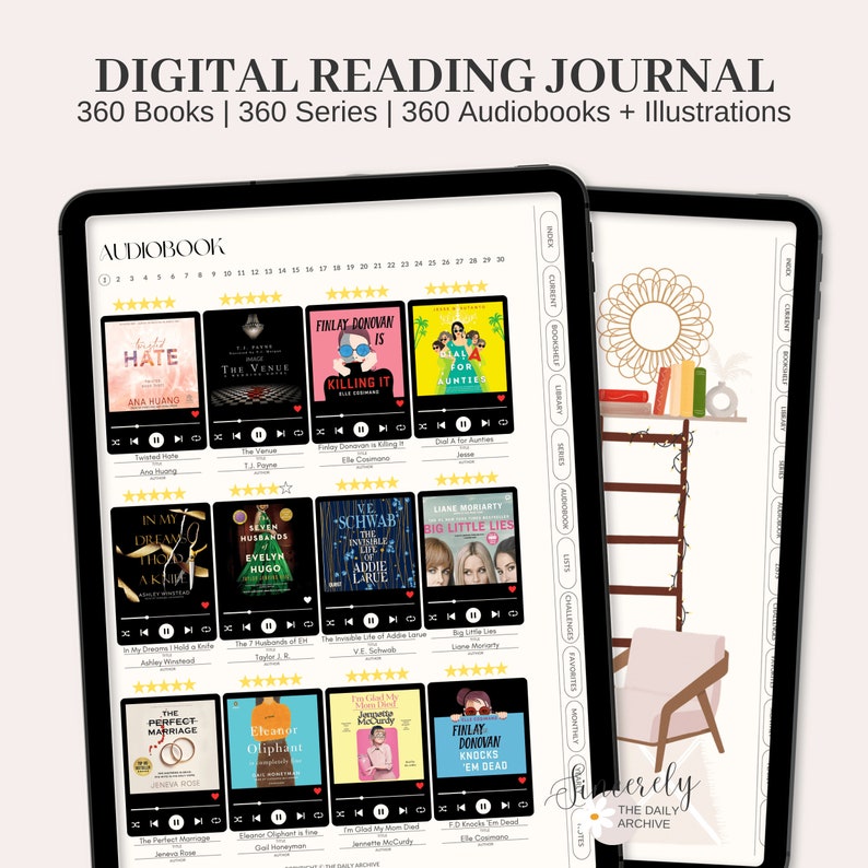 Digital Reading Journal, Digital Reading Planner, Reading Tracker ...