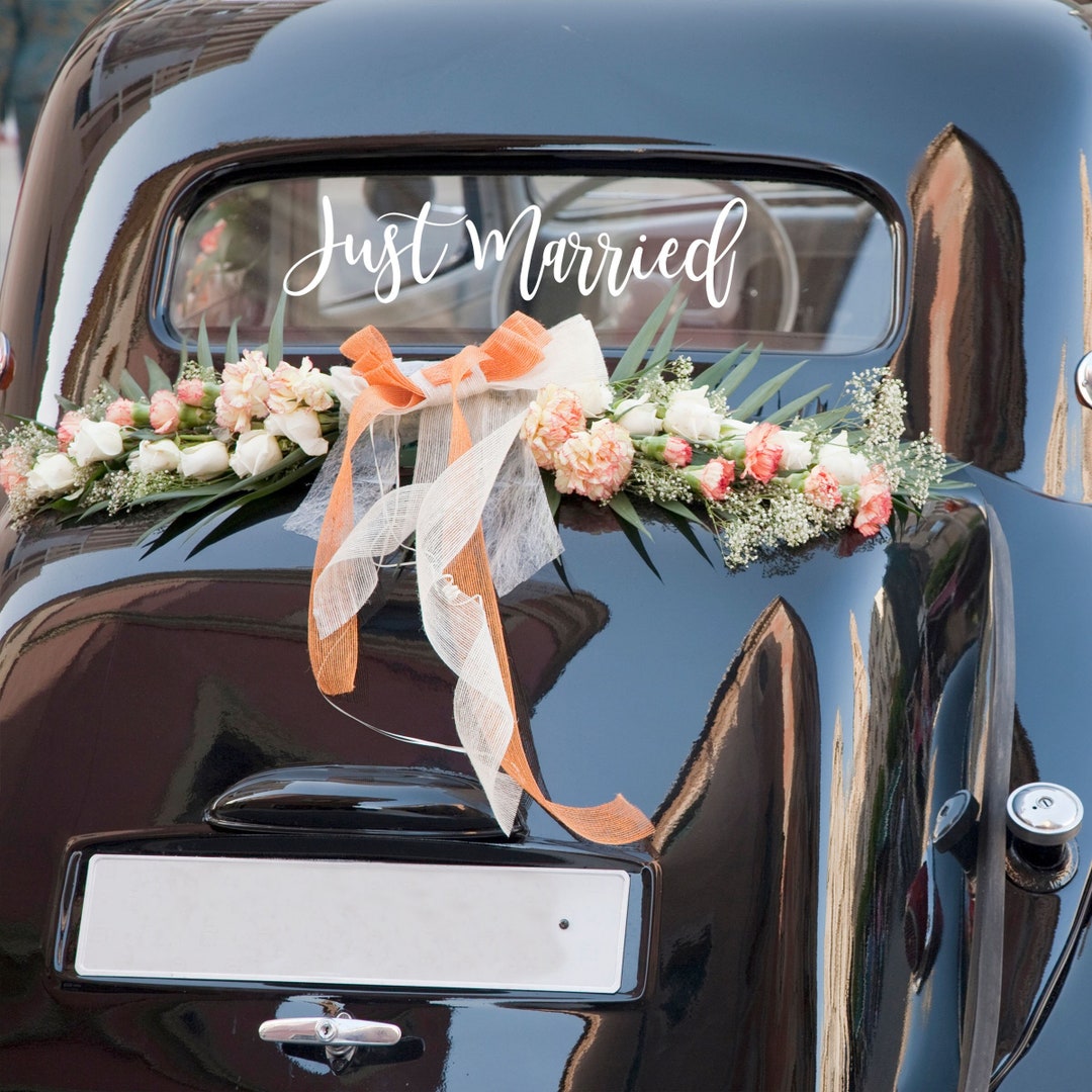 Just Married Sticker for the Car Window, Wedding Window Sticker Just ...