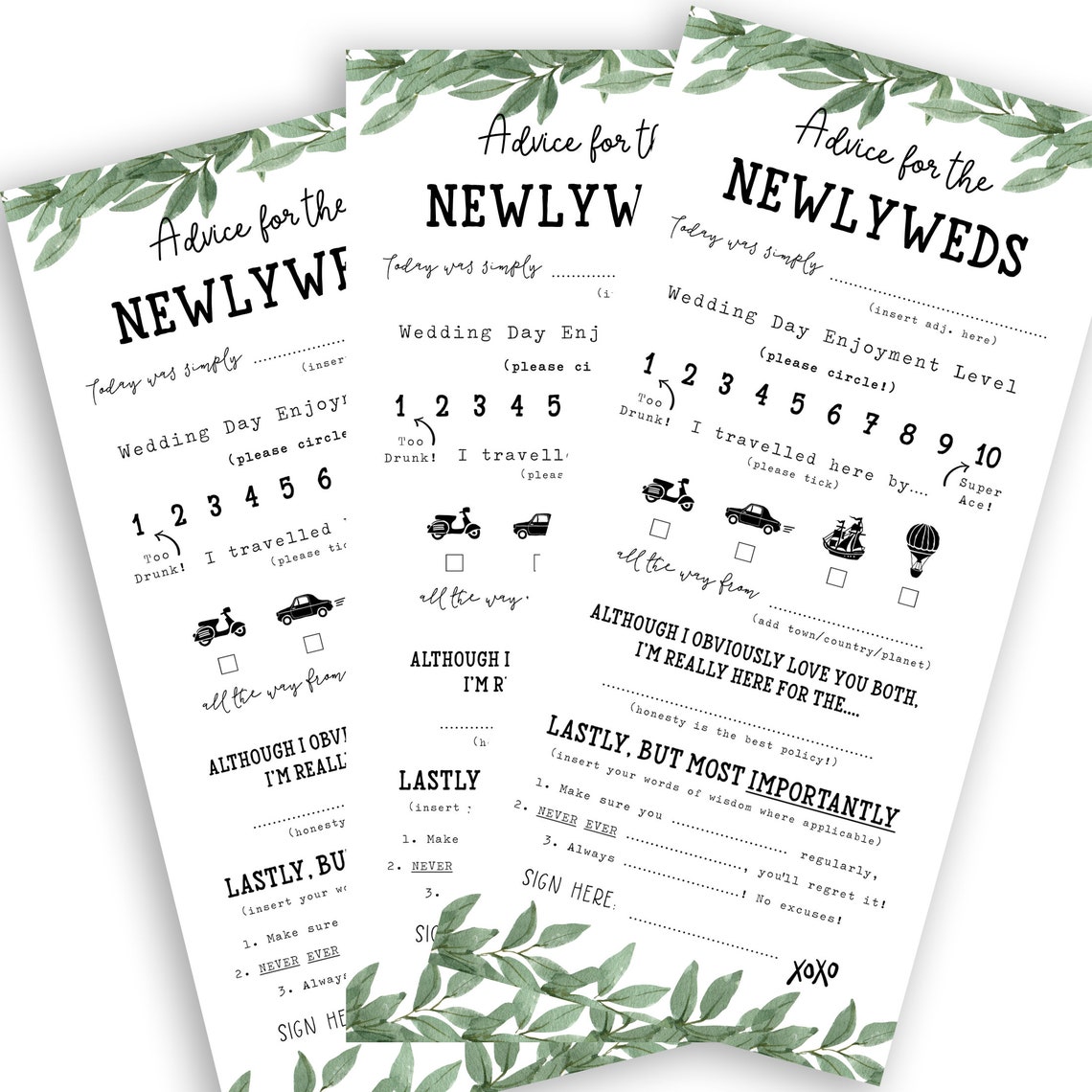 Advice for the Bride & Groom Wedding Advice Card Mr and Mrs - Etsy