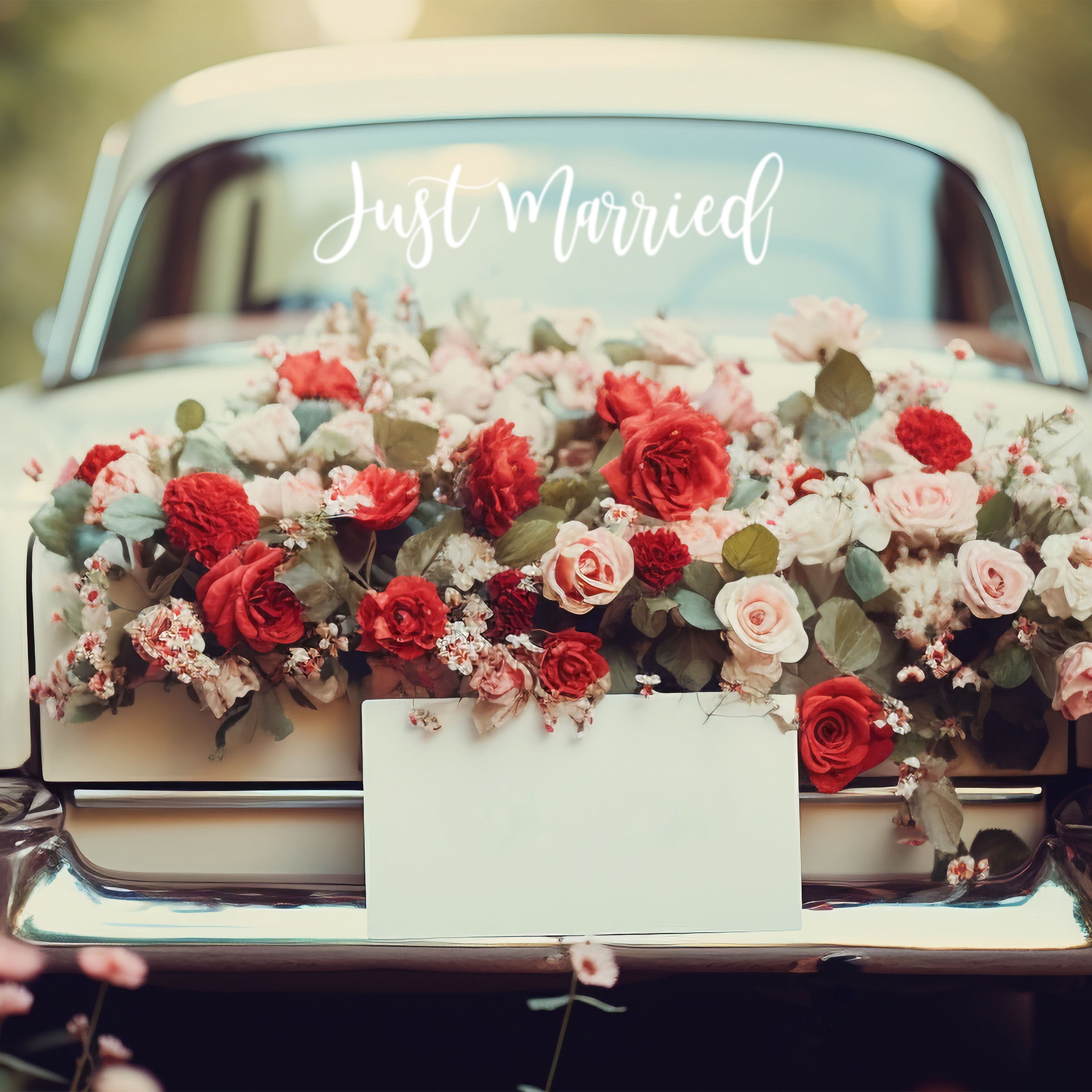 Just Married Sticker for the Car Window Wedding Window - Etsy