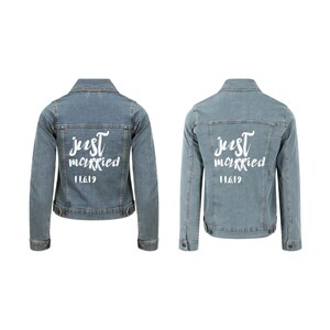 Just Married Denim Couple Jackets Bride Groom Jean Jacket Personalised ...