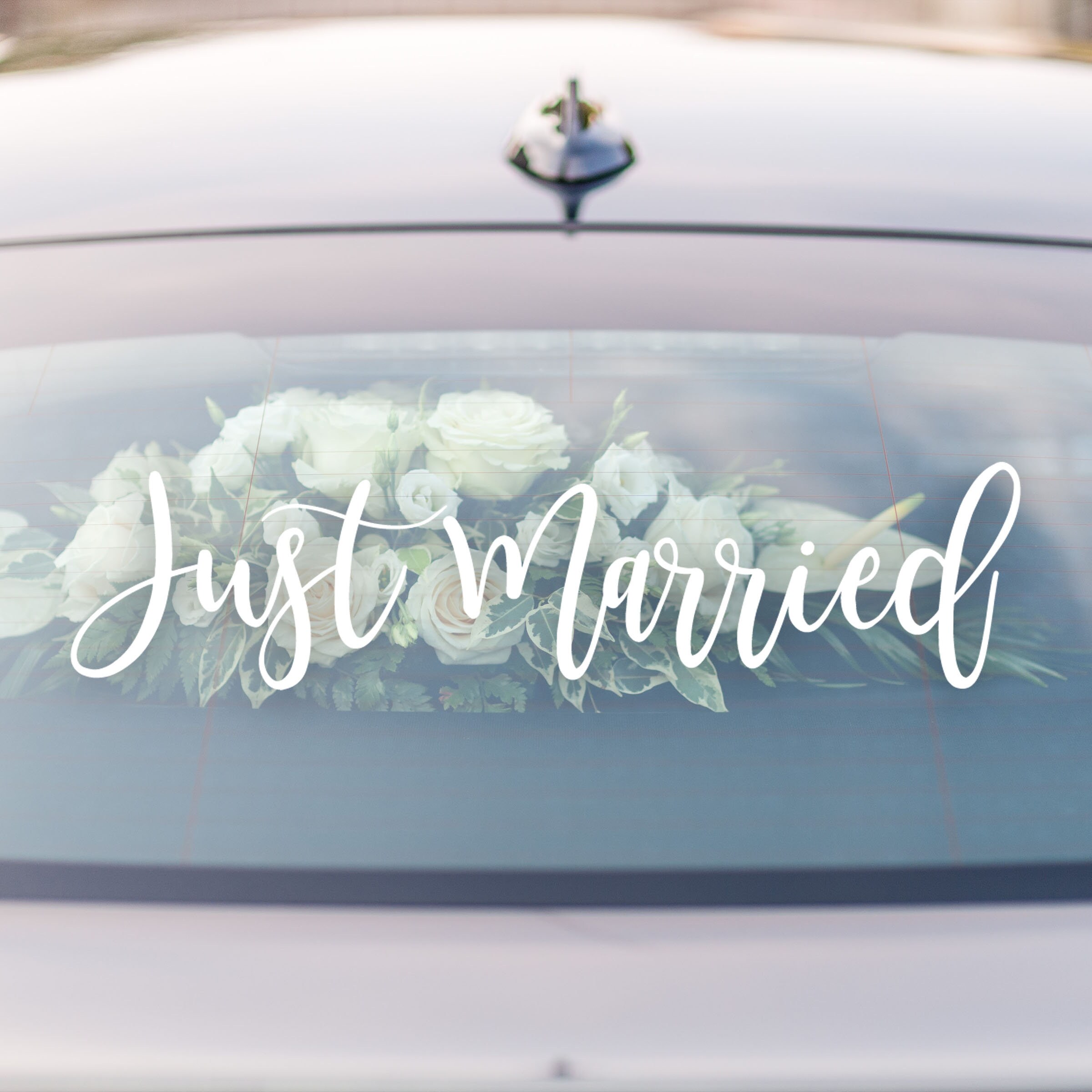 Just Married Sticker for the Car Window Wedding Window - Etsy