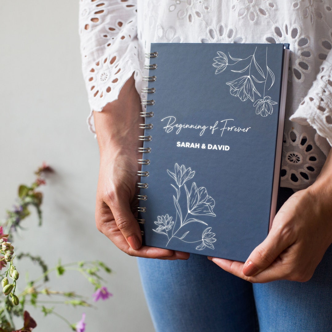 Beginning of Forever" Wedding Planner Notebook - Elegant Flower Design ...