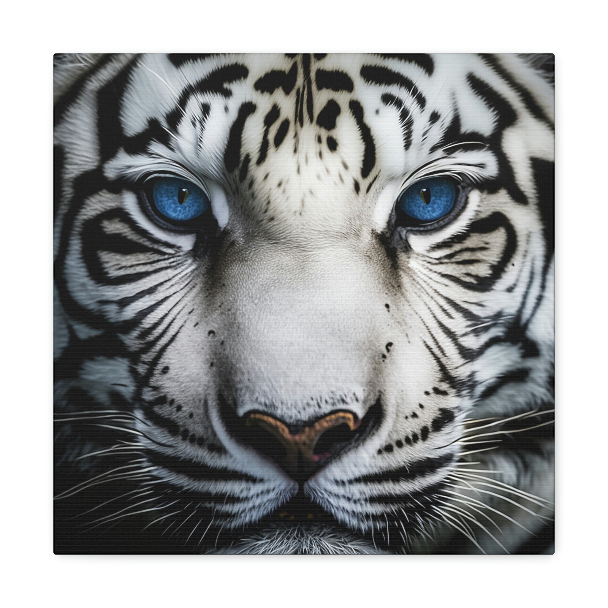 White Tiger Detailed Canvas Wrap - Etsy