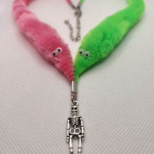 Personalized Silly Worm Necklace, Worms on String, Wormies, Necklace ...
