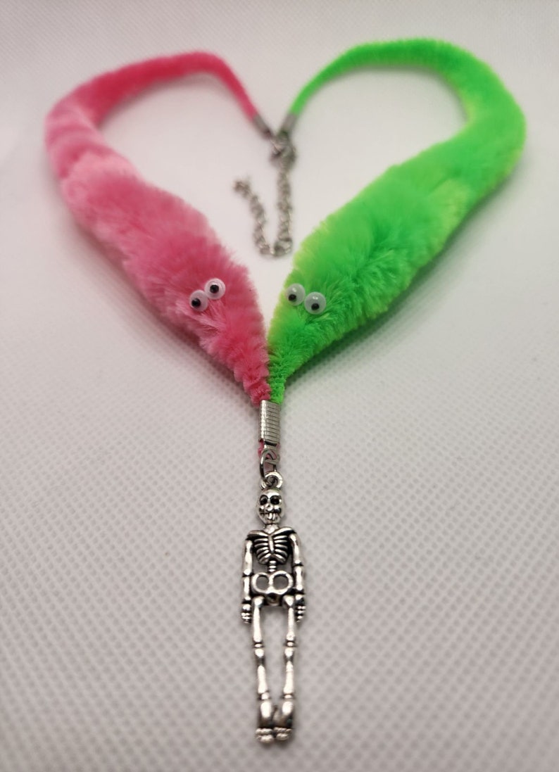 Personalized Silly Worm Necklace, Worms on String, Wormies, Necklace ...