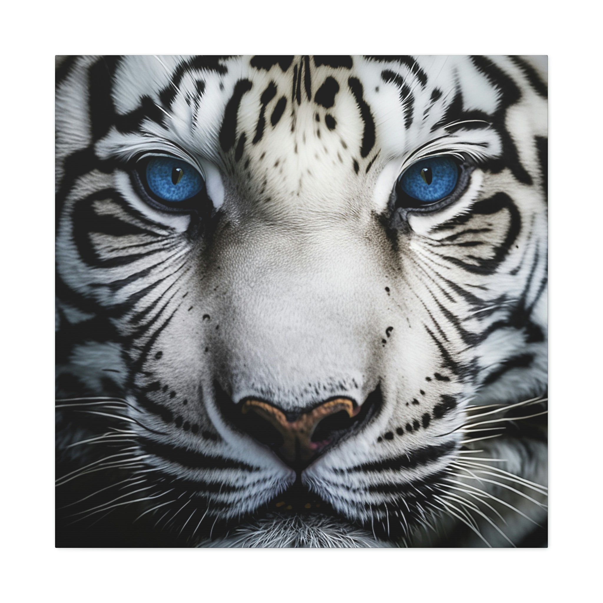 White Tiger Detailed Canvas Wrap - Etsy