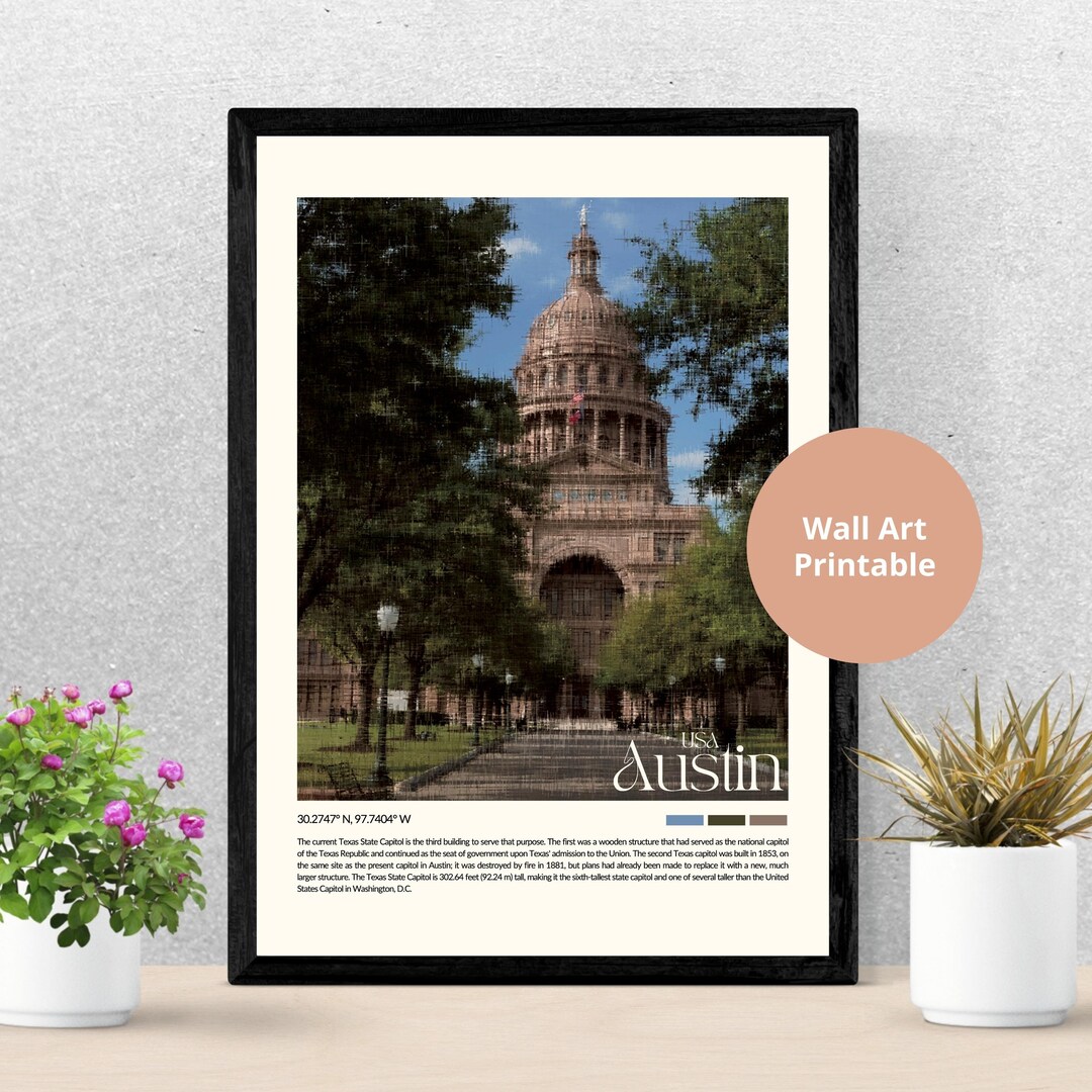 Austin Print Digital Wall Art Austin Wall Art Austin Poster Austin ...