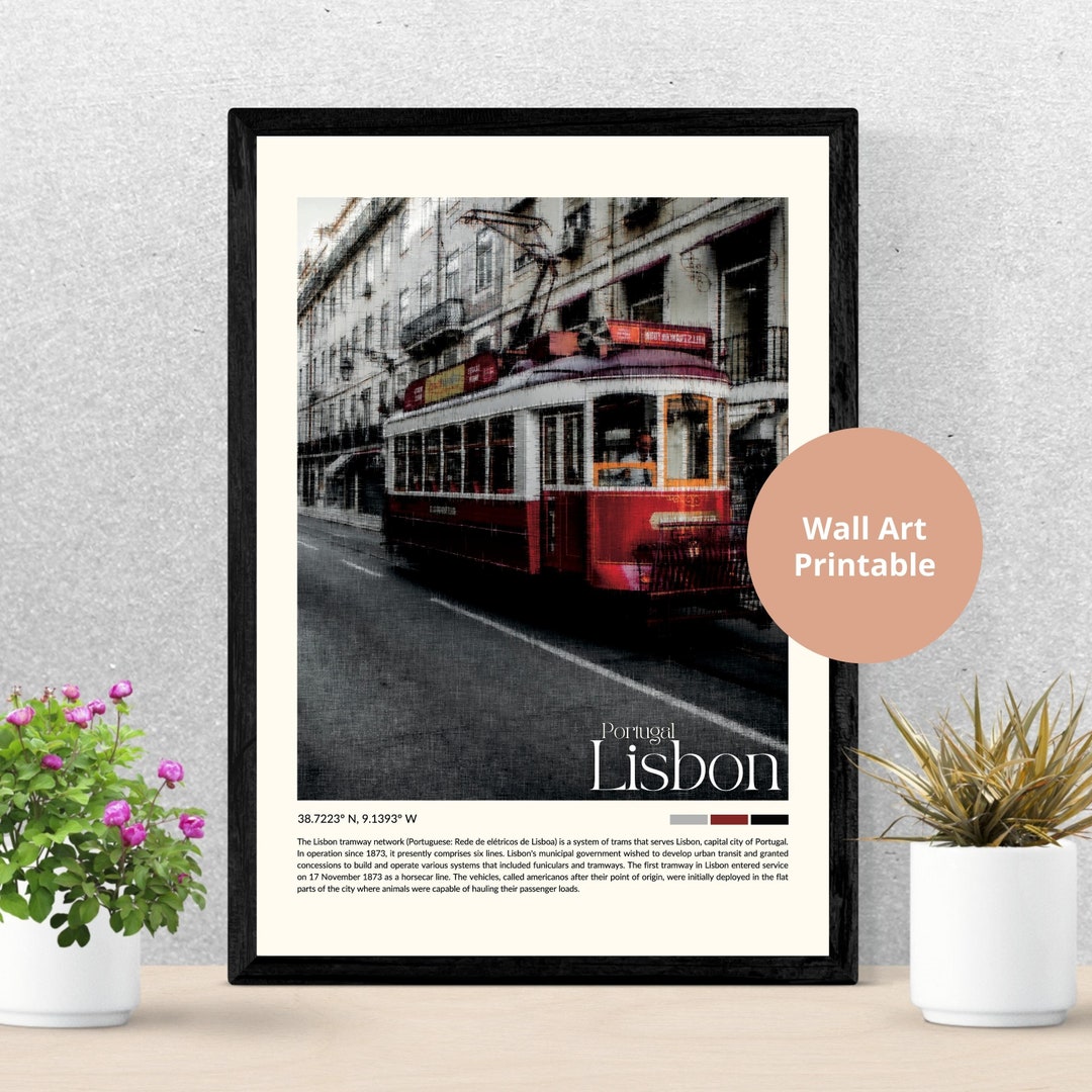 Lisbon Print Digital Wall Art Lisbon Wall Art Lisbon Poster Lisbon ...