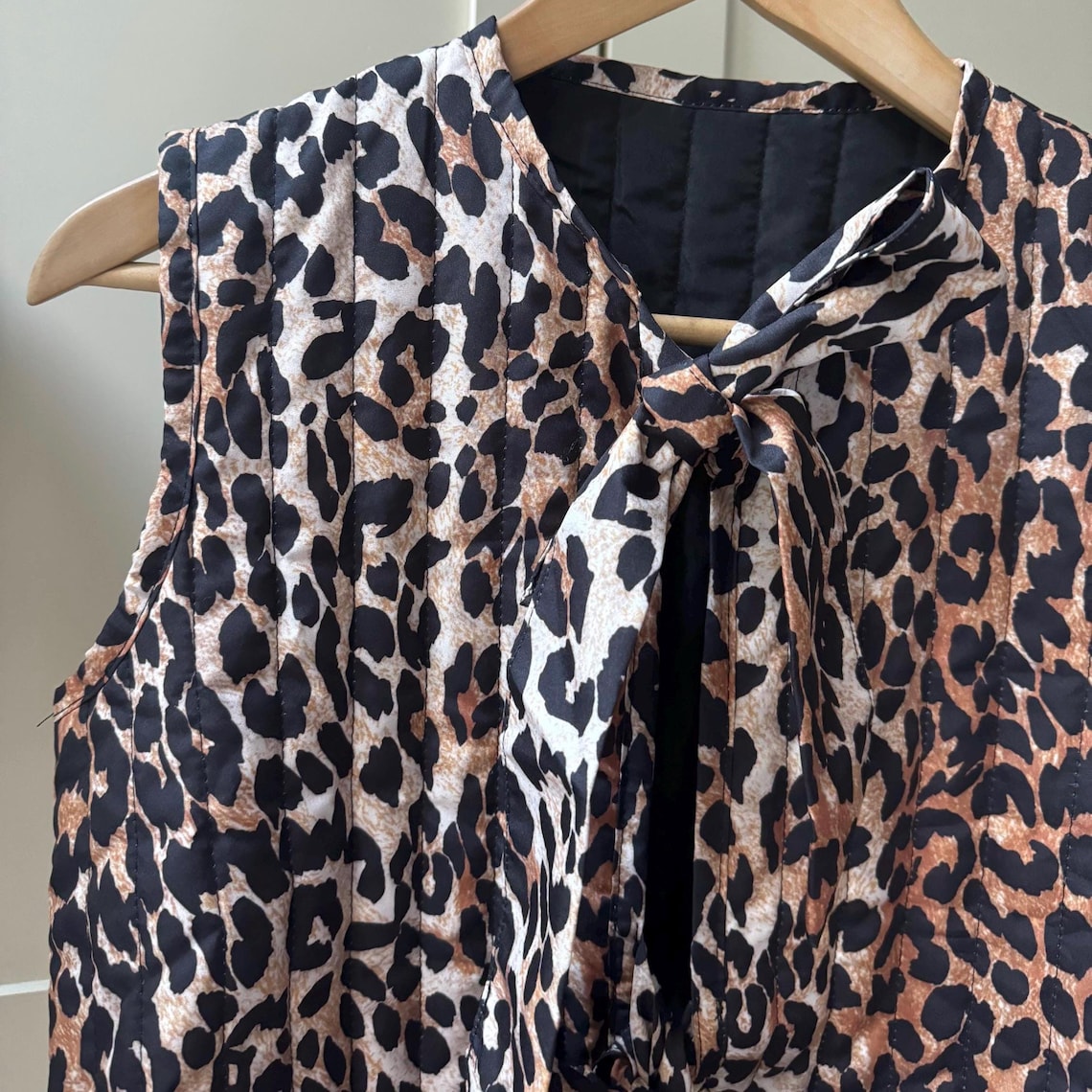 Leopard Print Quilted Waistcoat Jacket With Bows. - Etsy