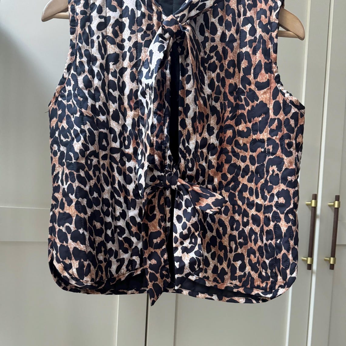Leopard Print Quilted Waistcoat Jacket With Bows. - Etsy