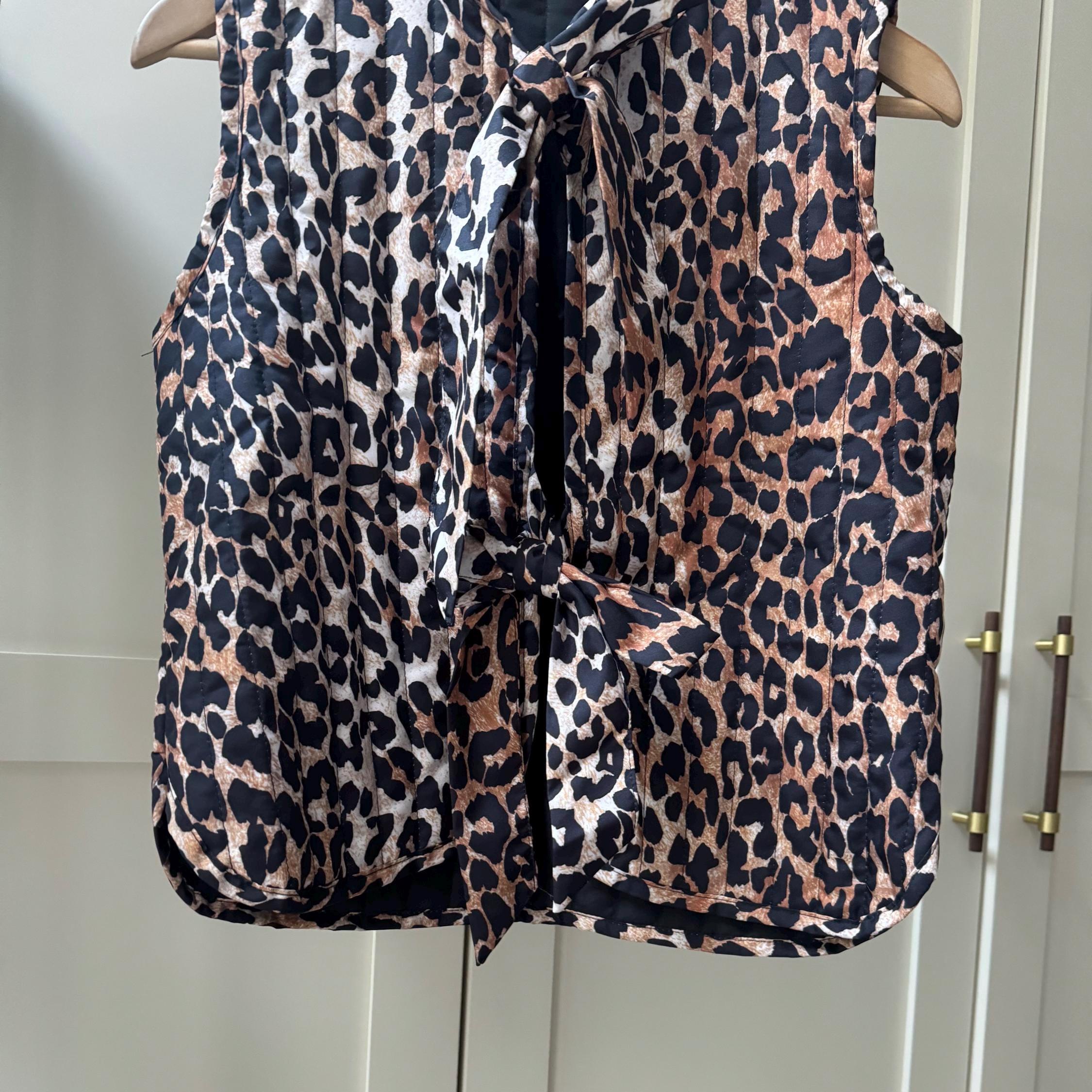 Leopard Print Quilted Waistcoat Jacket With Bows. - Etsy