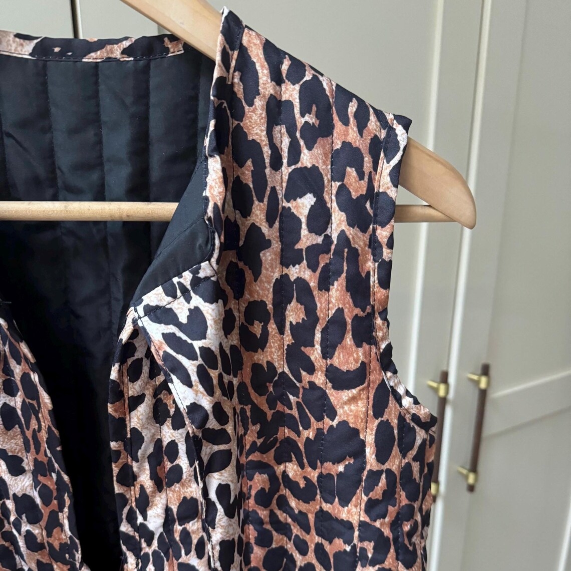 Leopard Print Quilted Waistcoat Jacket With Bows. - Etsy