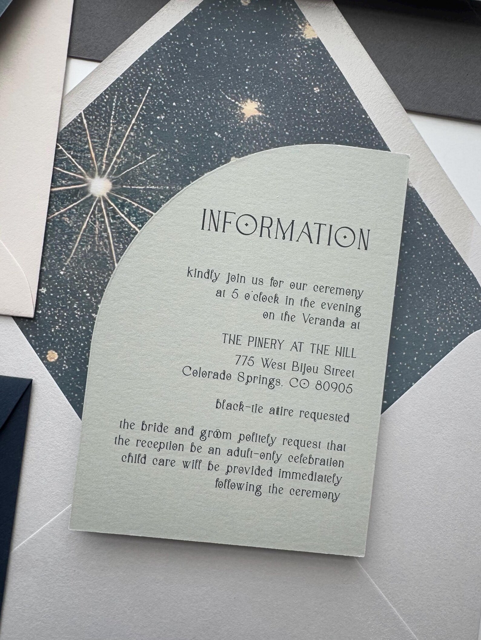 6 Piece Printed Midnight Sky Wedding Invitation - Etsy