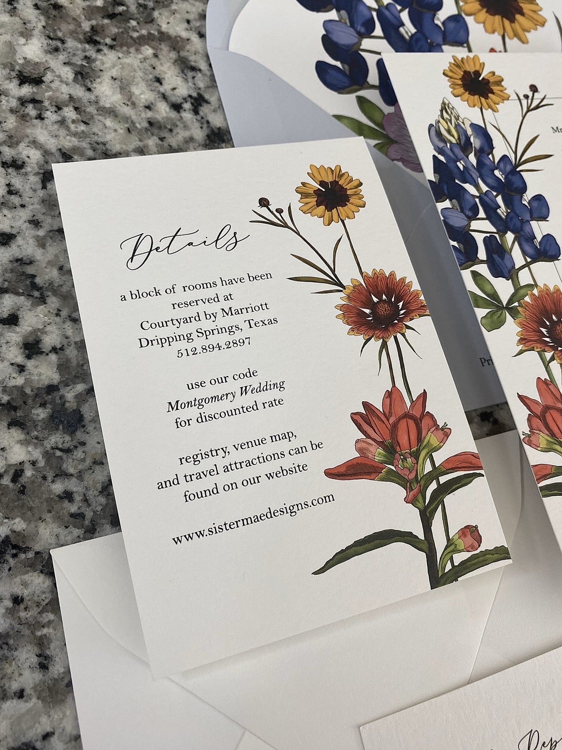 Texas Wildflower Wedding Invitation, 6 Piece Wedding Set - Etsy