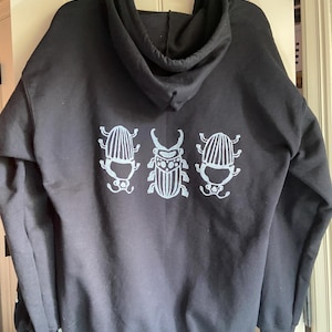 Beetles Buds Hand Printed Full Zip Hoodie Jacket - Etsy