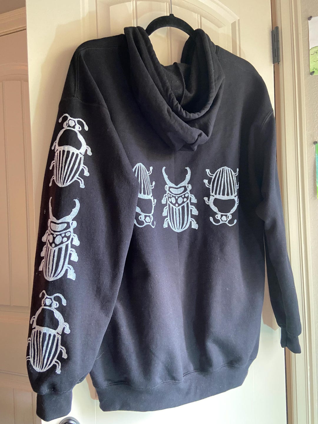 Beetles Buds Hand Printed Full Zip Hoodie Jacket - Etsy