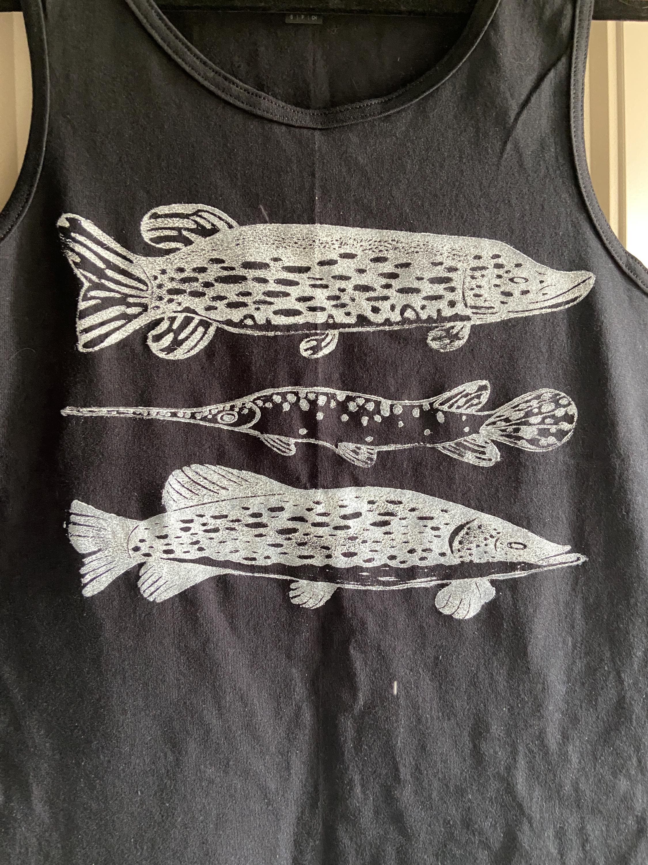 Freshwater Fish Hand Printed Tank Top - Etsy