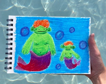 Gardener Goblin One of a Kind Oil Pastel Drawing - Etsy