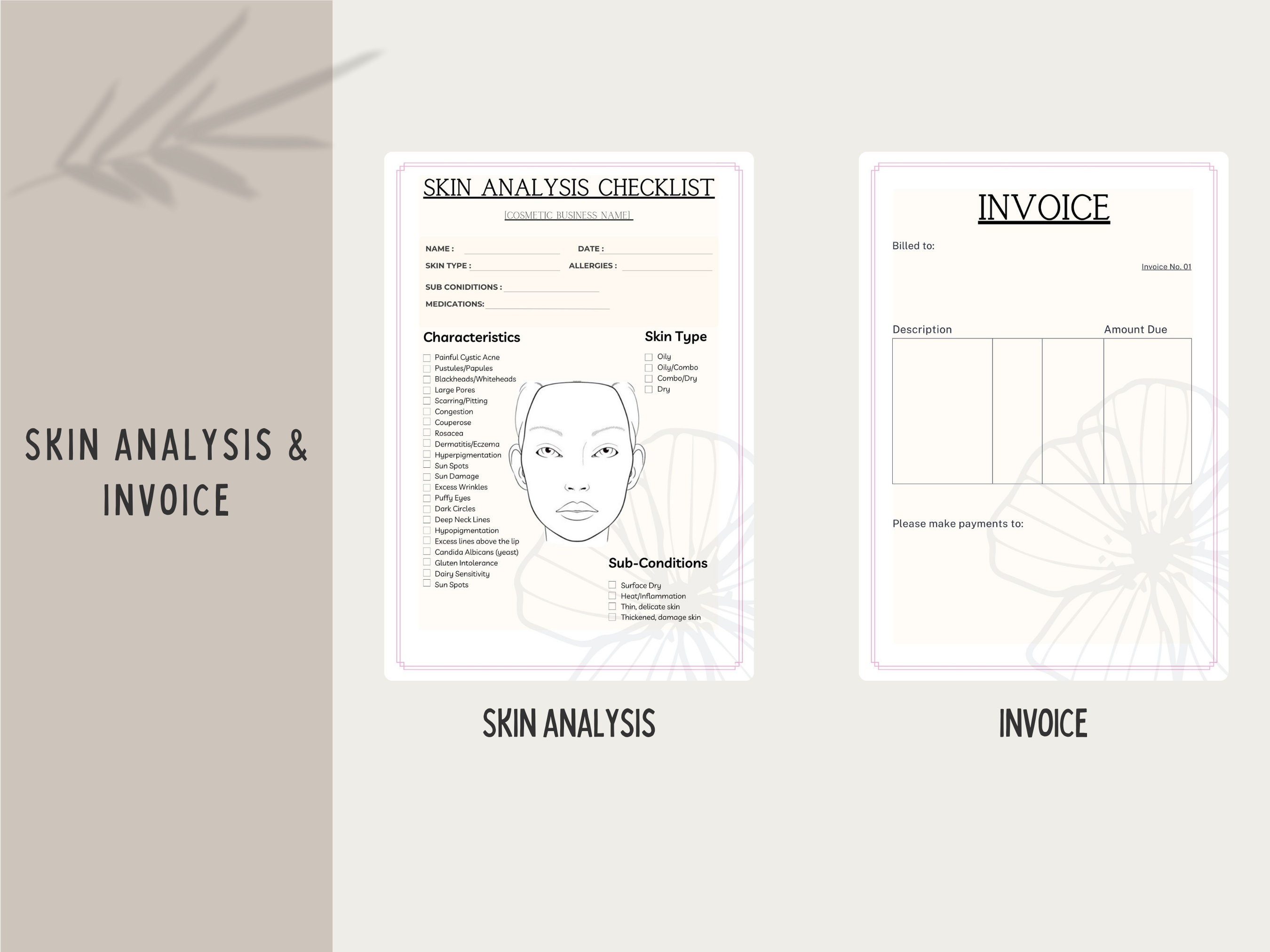 Dermal Fillers Treatment Forms, Editable Templates, Printable Skincare ...
