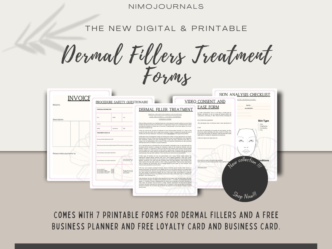 Dermal Fillers Treatment Forms, Editable Templates, Printable Skincare ...