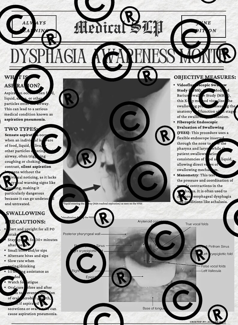Dysphagia Handout/resource - Etsy