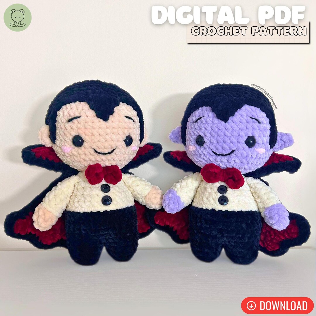 Victor the Vampire Crochet Pattern DIGITAL PDF | Halloween Spooky ...