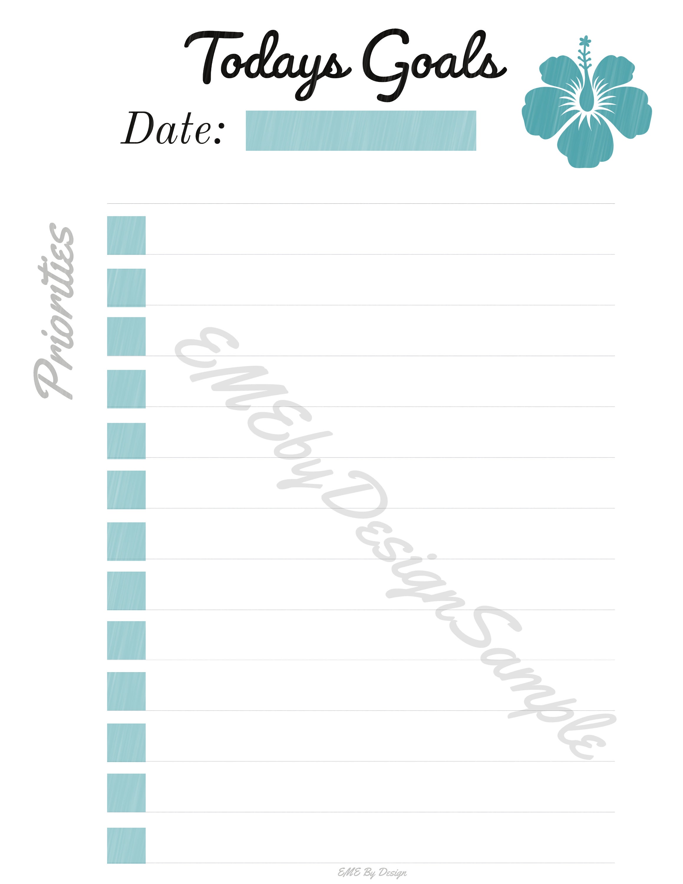 Daily Goals Printable - Etsy