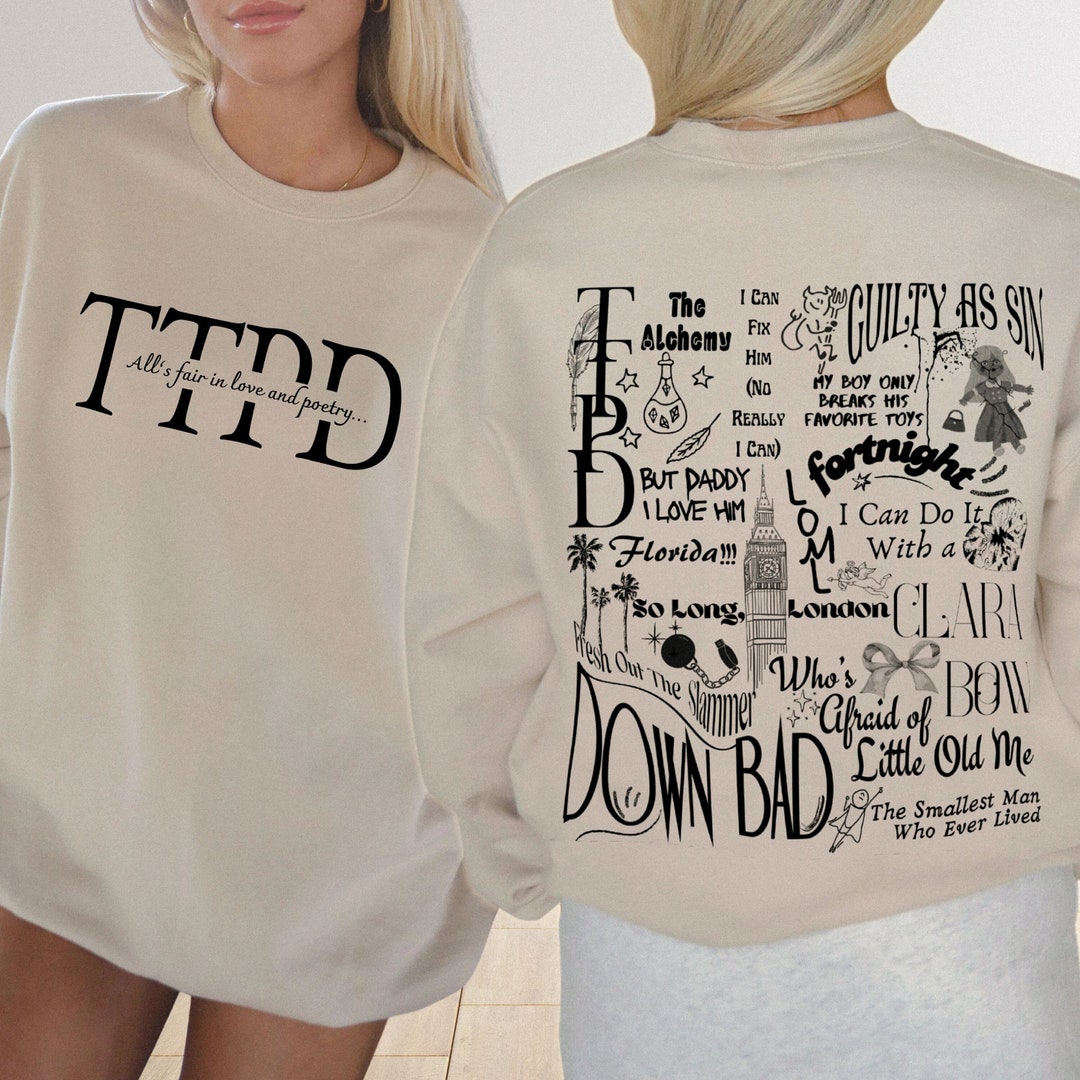 The Tortured Poets Department Inspired Crewneck, TTPD Merch Taylor ...