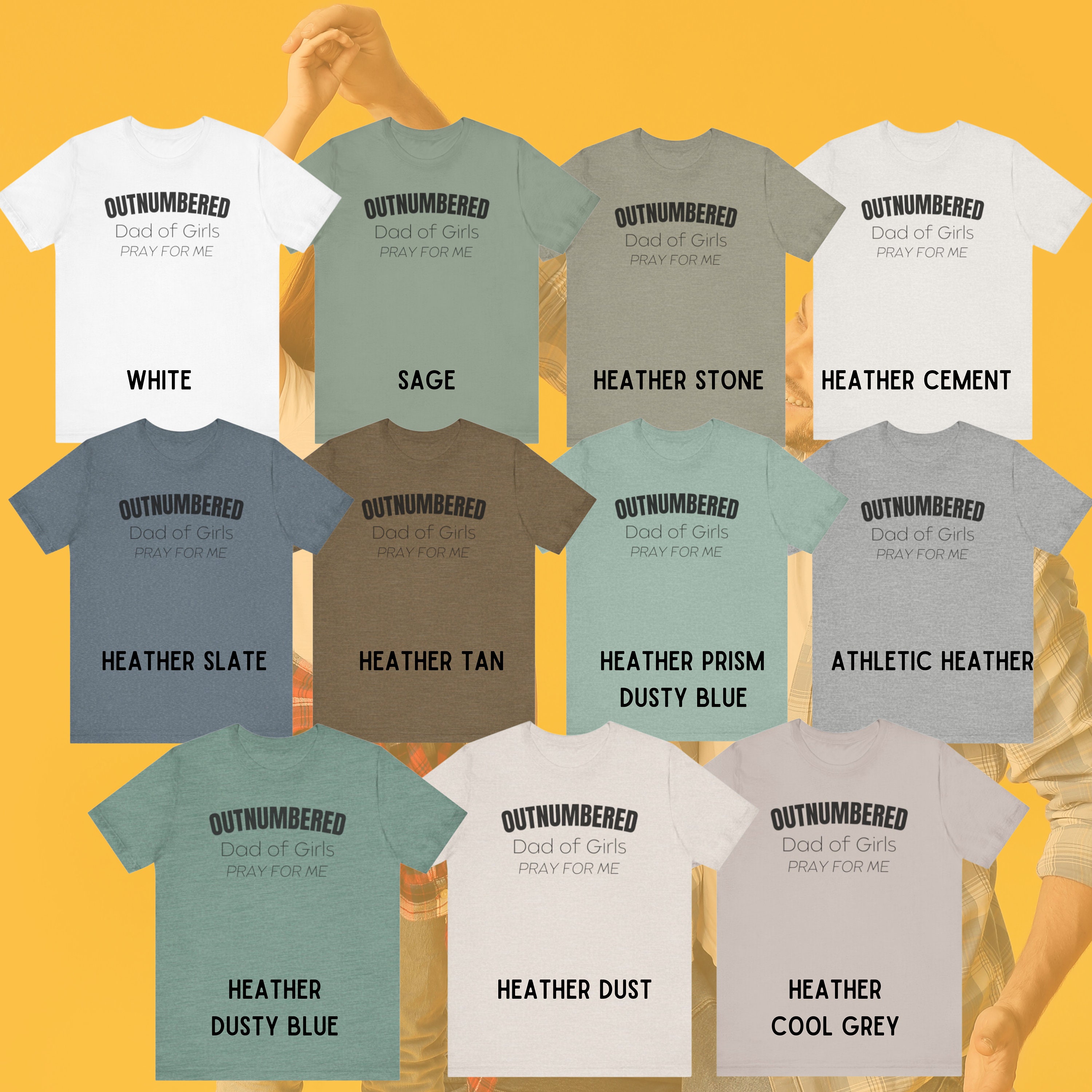 Outnumbered Dad of Girls Father's Day Shirt Funny Gift for Dads With ...