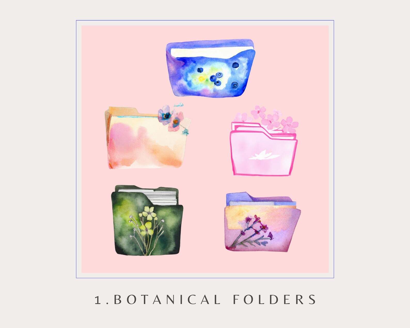 15 Watercolor Desktop Folder Icons - PNG & Vector Desktop Icons - Cute ...
