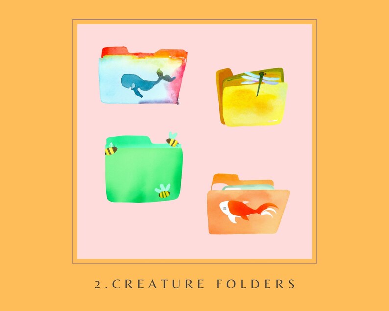15 Watercolor Desktop Folder Icons - PNG & Vector Desktop Icons - Cute ...