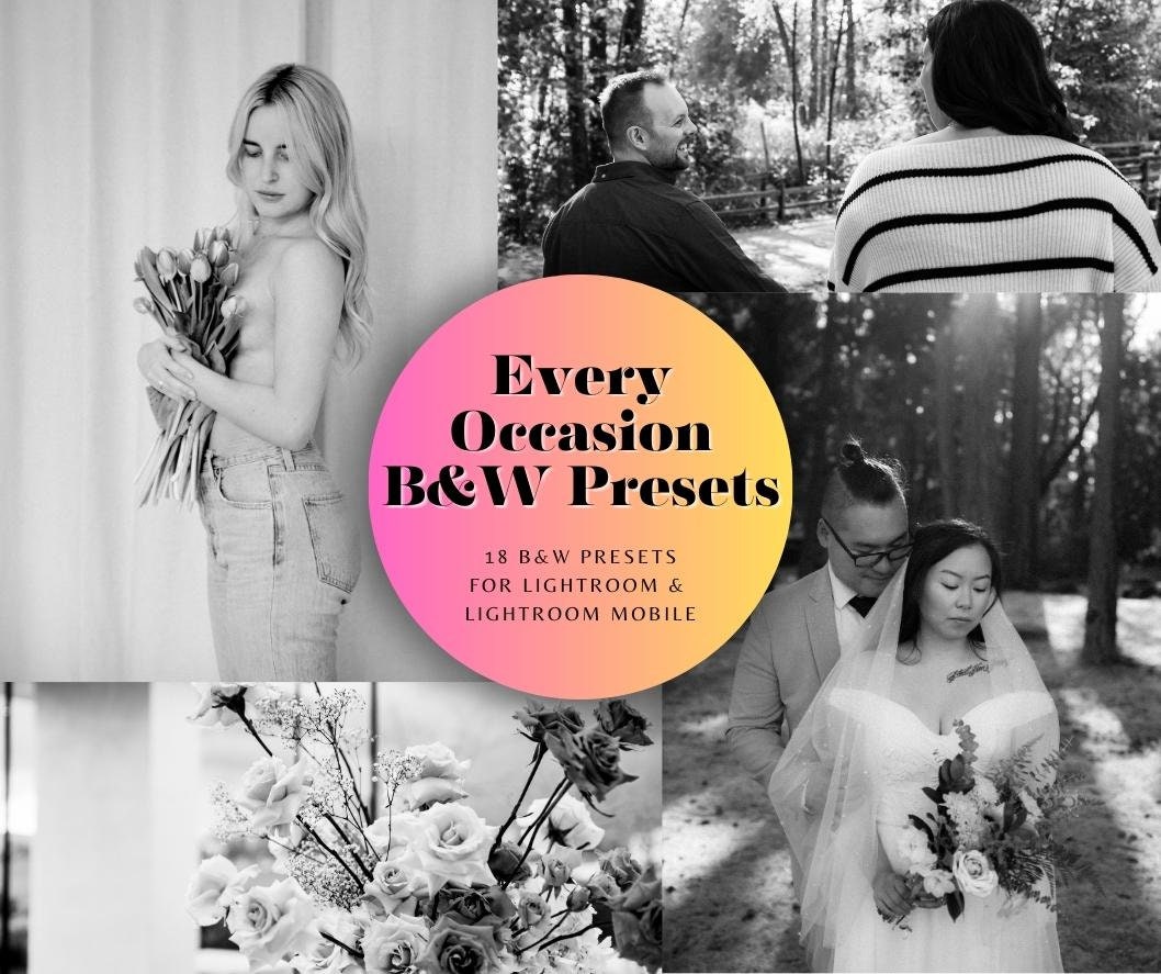 18 Everyday Black and White Presets for Lightroom Lightroom Moblie Presets and Desktop Presets ...