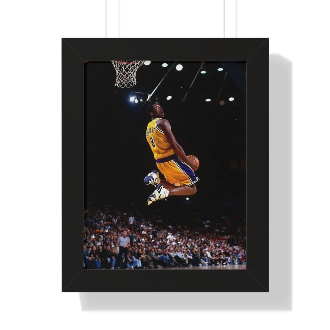 Basketball Poster, Sports Art Print, Kobe Bryant Dunk, Wall Decor ...