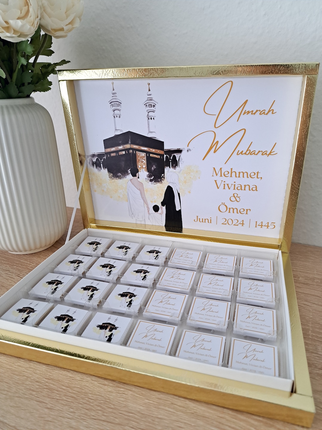 Personalized Chocolate Box Umrah Mubarak Gift Guest Gift in Various ...