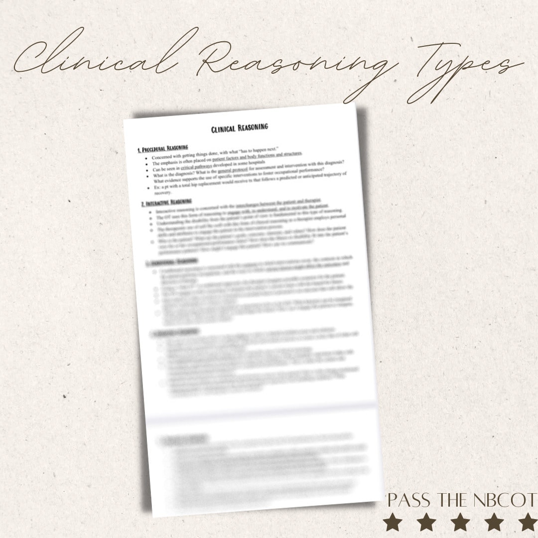 OT Clinical Reasoning Types - Etsy