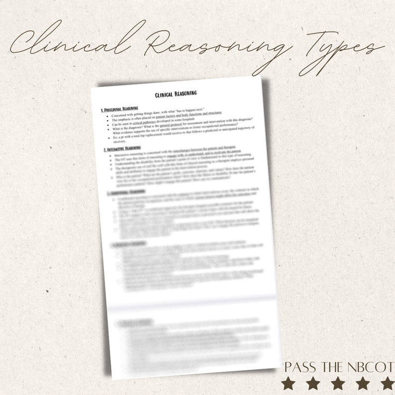 OT Clinical Reasoning Types - Etsy