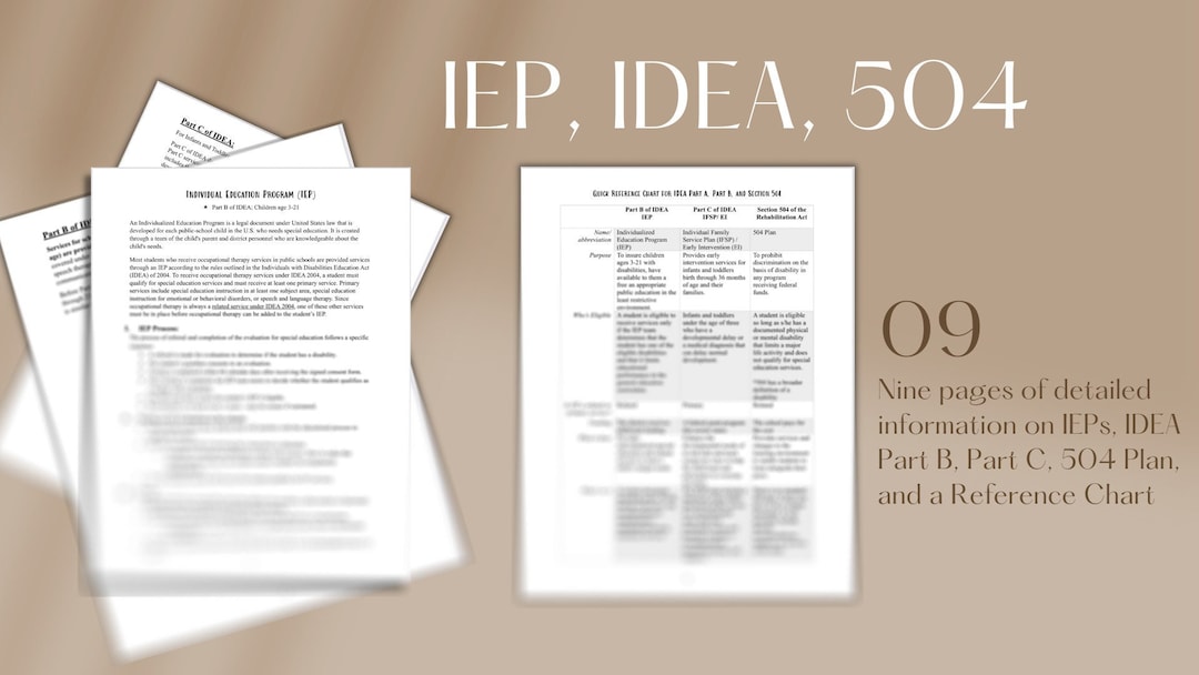 IEP, IDEA Part B, Part C, Section 504 - Etsy IEP, IDEA Part B, Part C, Section 504 - Etsy