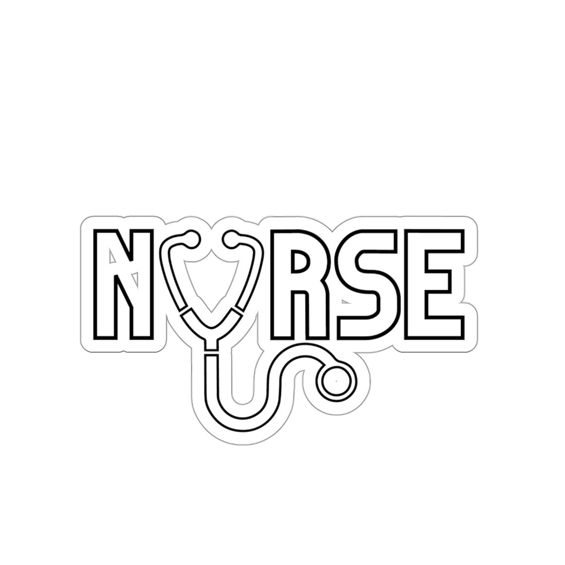 Nurse Stethoscope Logo Sticker - Etsy
