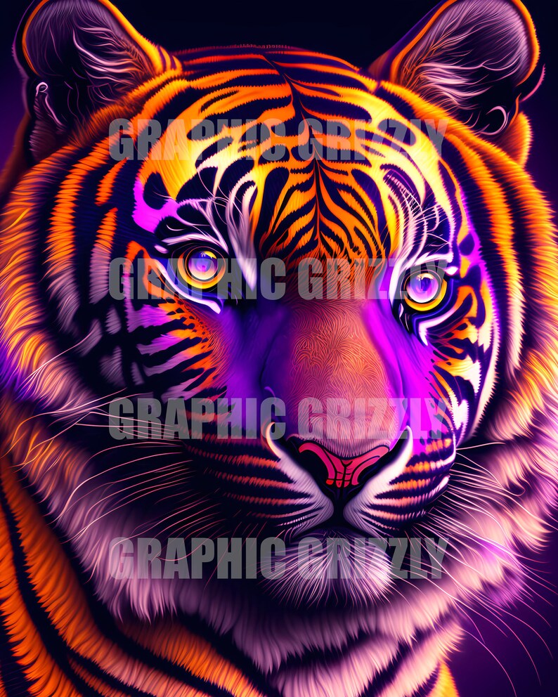 Tiger, Digital Art, Digital Download, Digital Prints, JPG, Printables ...