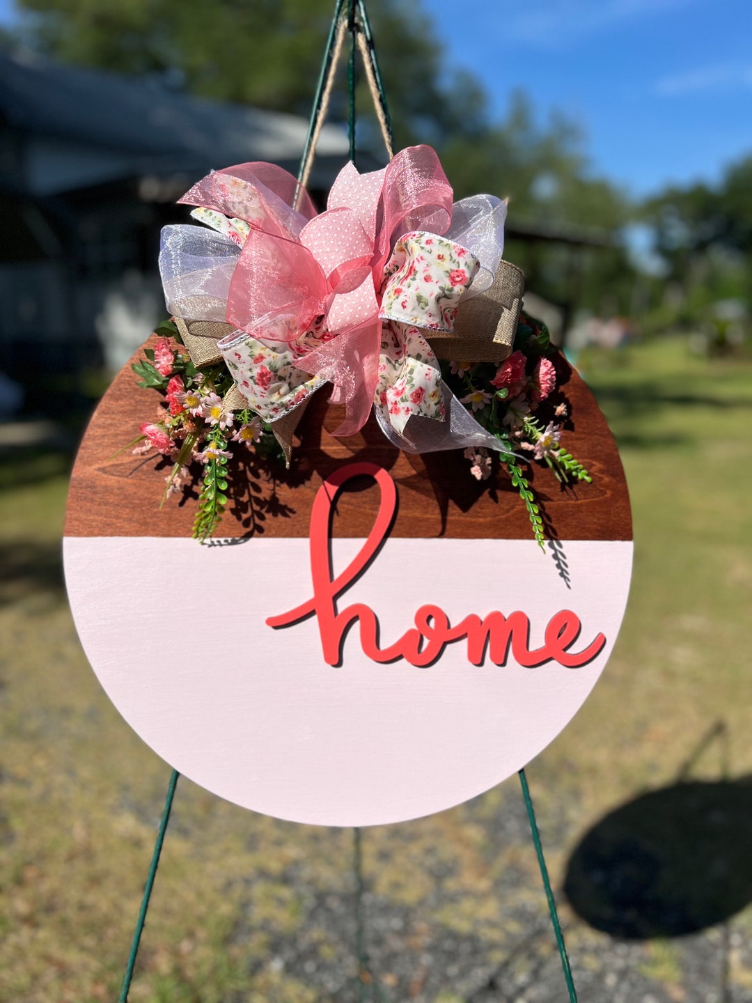 Spring Wooden “home” Welcome Sign - Etsy