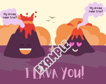 Lava Valentine's Cards the Floor is Lava Volcano Valentine I Really ...