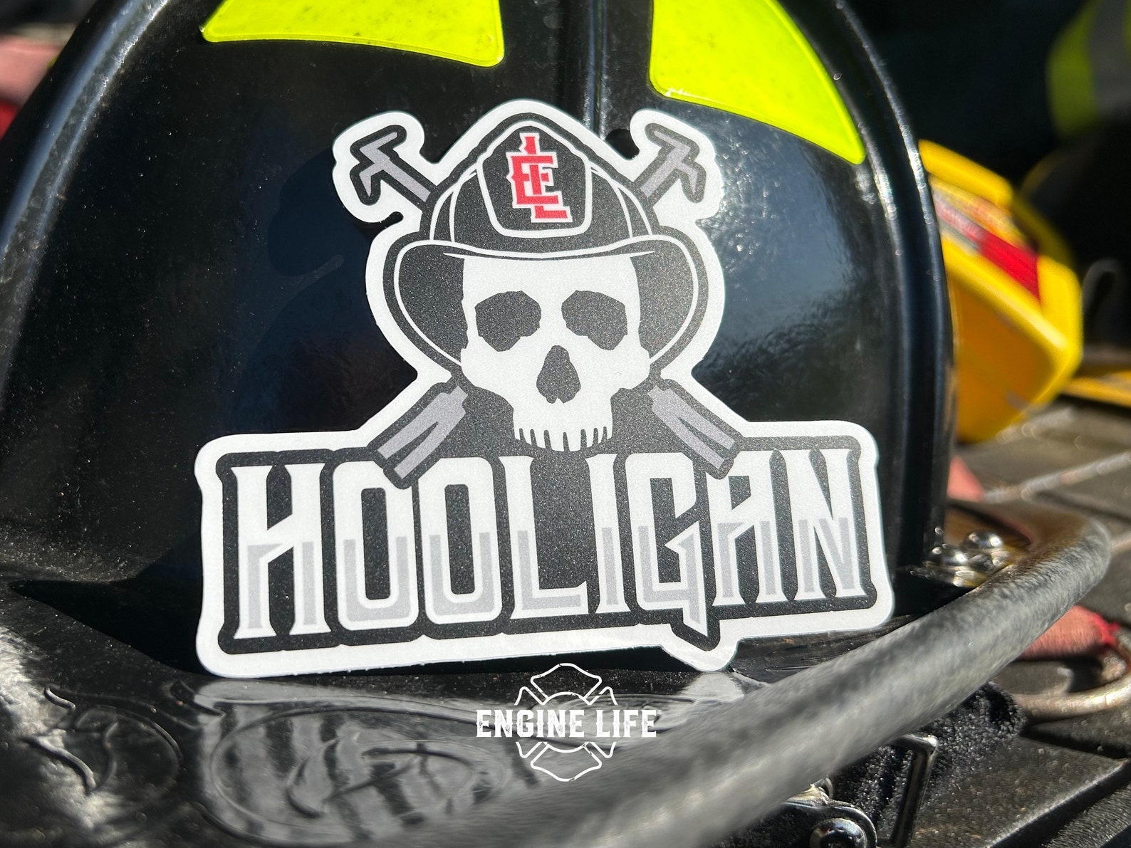 Hooligan Firefighter Sticker for Firefighters Slaps for Hooligans Skull ...