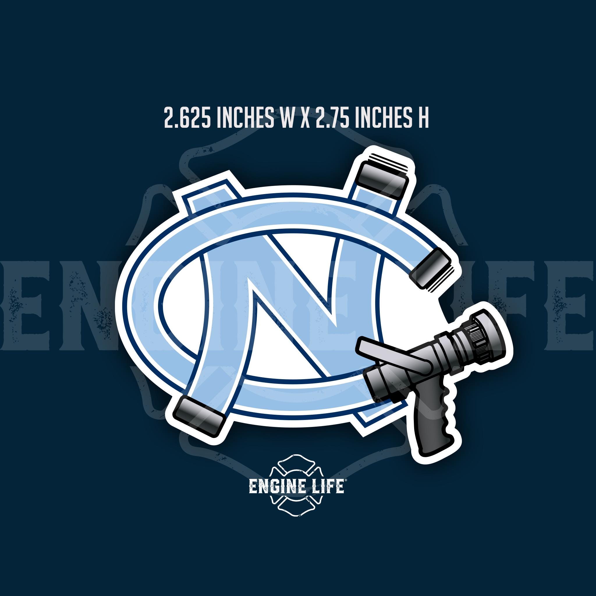 UNC Tarheel Sticker for Firefighters, Carolina Tarheel Firefighter ...