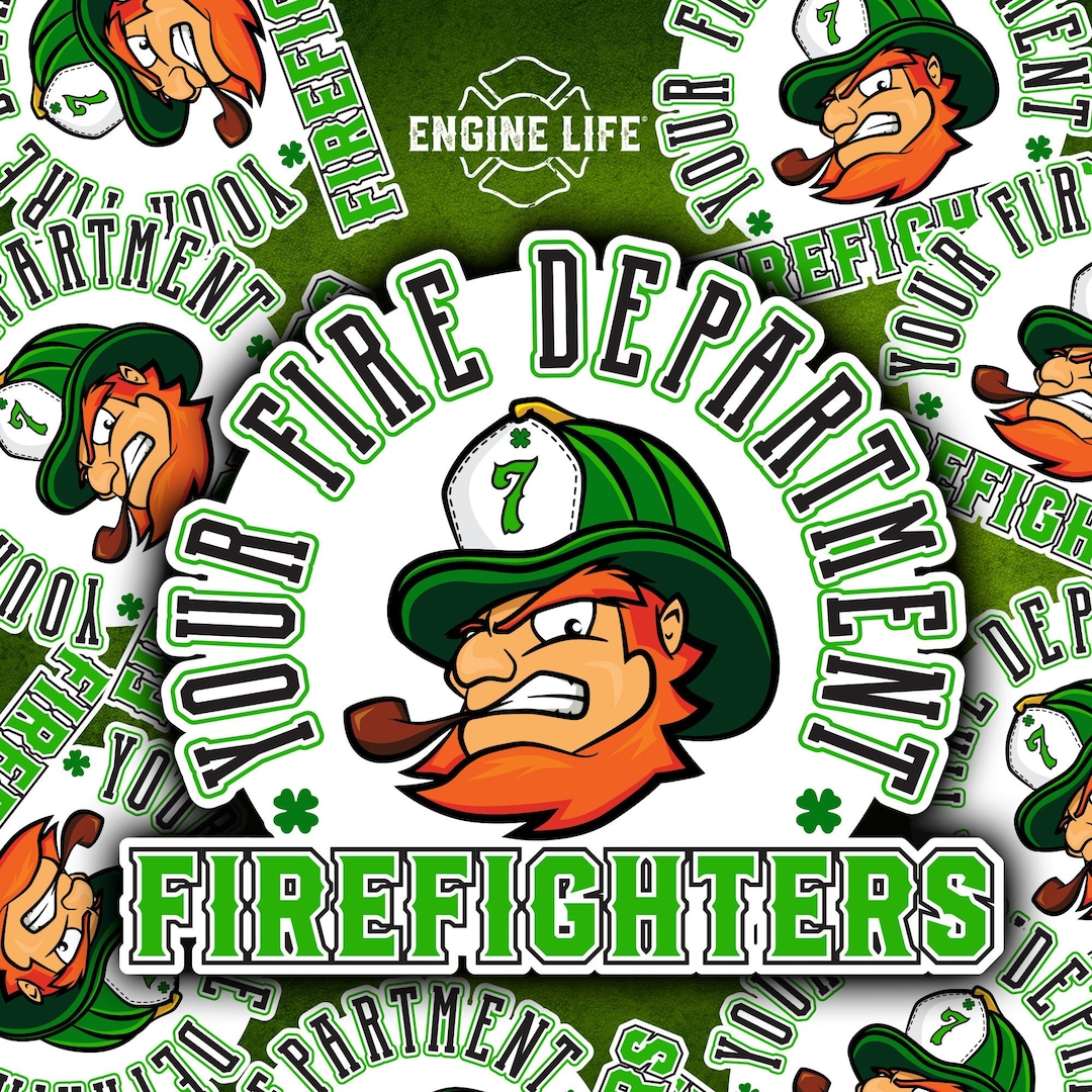 10 Custom St. Patricks Day Fire Department Sticker Fire Department ...